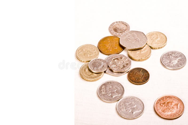Money Coins On White Background Picture. Image: 4380171