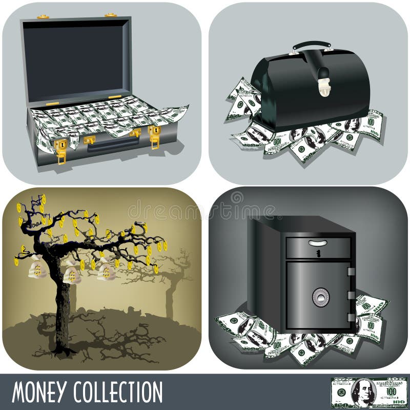 Money collection stock vector. Illustration of dollar - 15717842