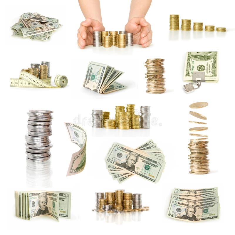 Money collection stock image. Image of gold, isolated - 19731043