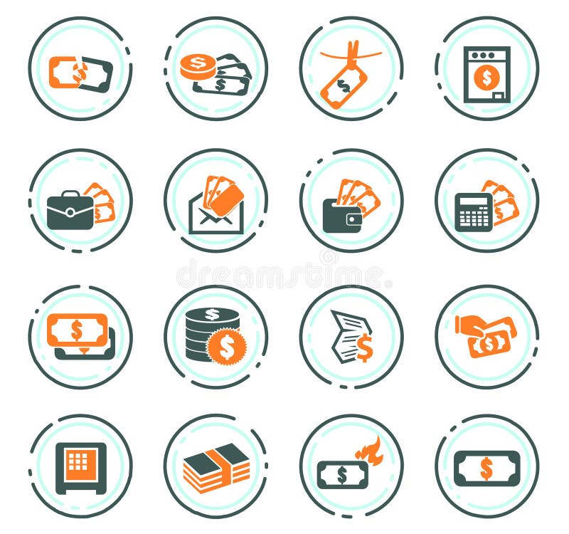 Money icon set stock vector. Illustration of moneybag - 155366326