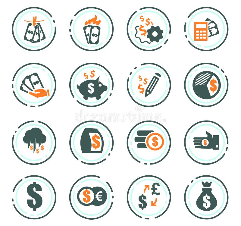 Money icon set stock vector. Illustration of exchange - 155366538