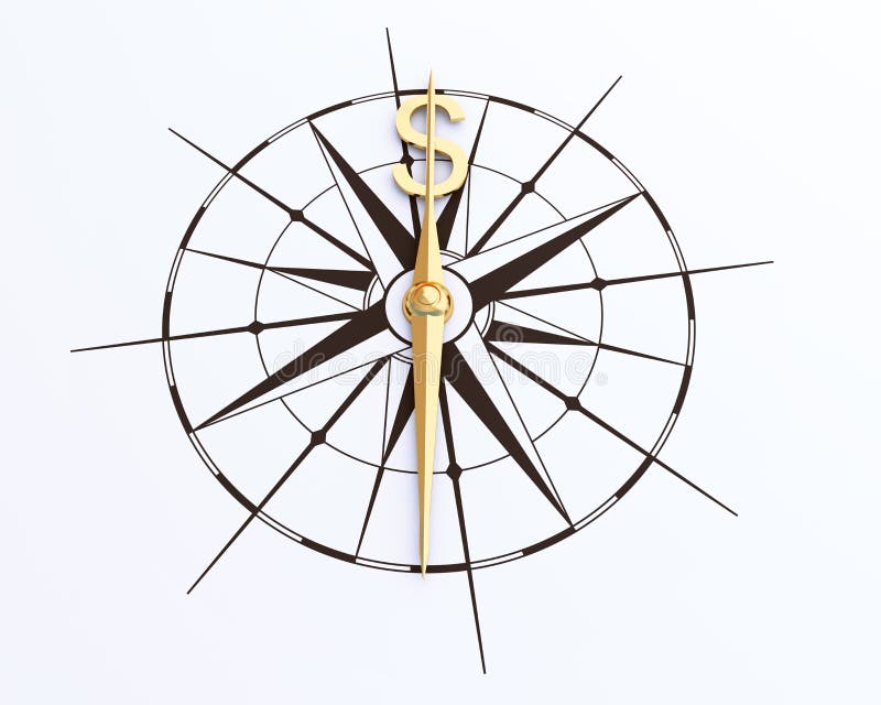 Money compass arrow stock image. Image of north, journey - 53764999