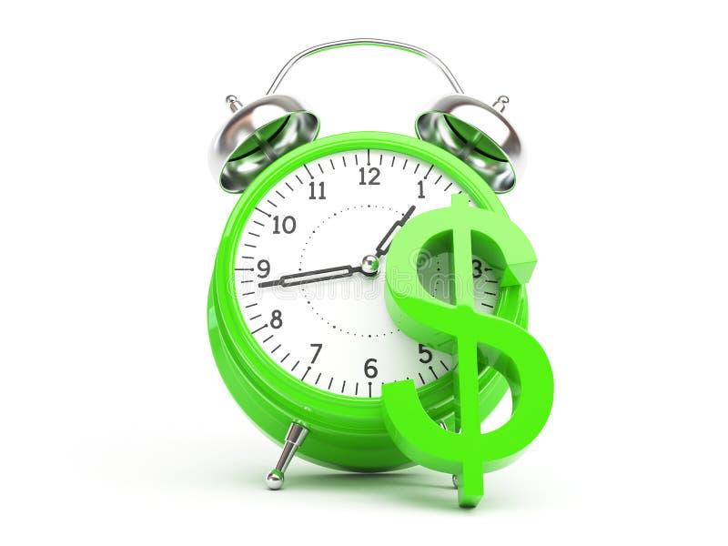 Money Concept with Clock and Dollar Sign Stock Illustration ...