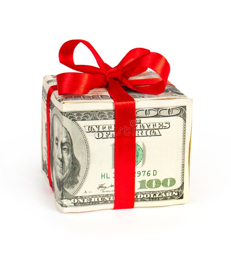 Money Concept Dollars in the Form of a Gift Box in Stock Photo - Image ...