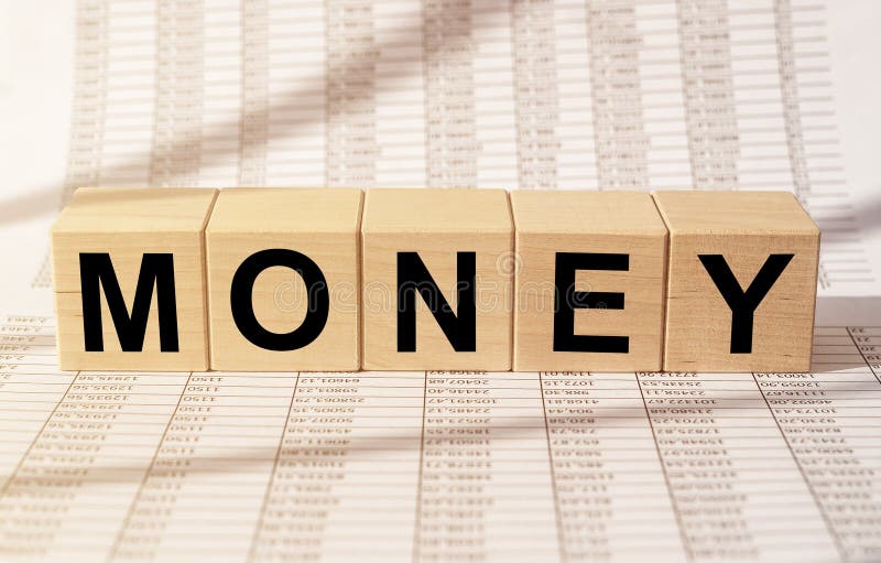 Money Concept with Letters on Cubes. Word on Cubes on Financial ...