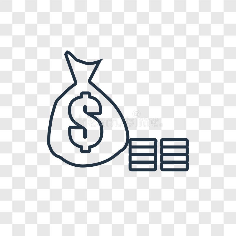 Money Concept Vector Linear Icon Isolated on Transparent Background ...