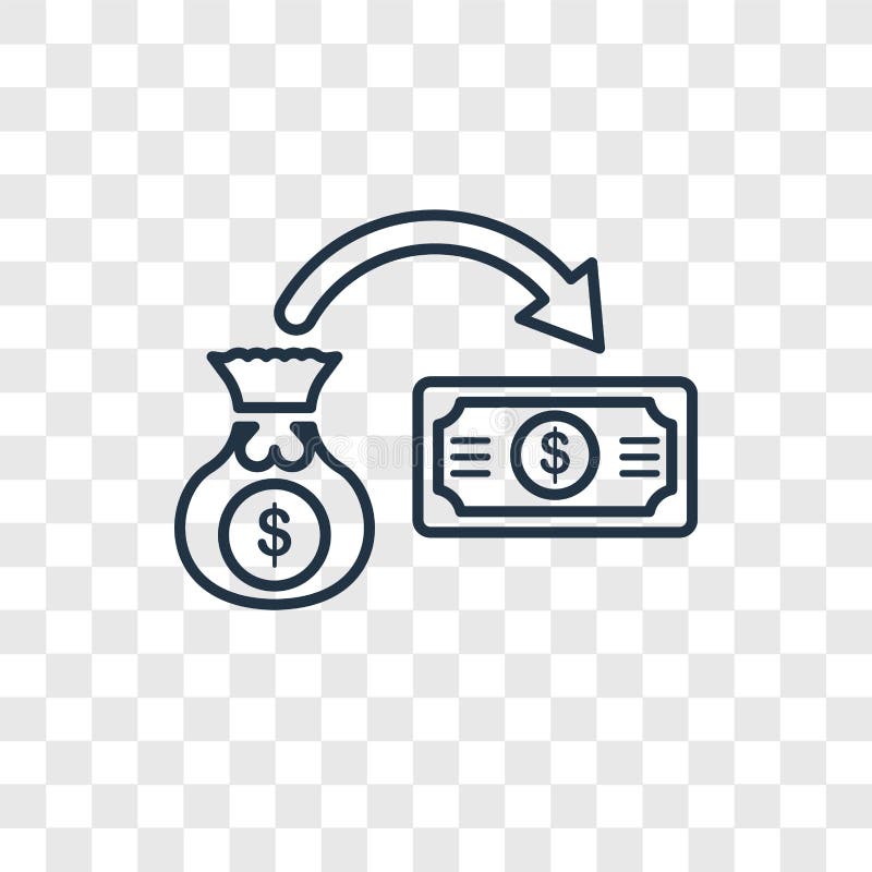 Get Money Concept Vector Linear Icon Isolated on Transparent Background ...