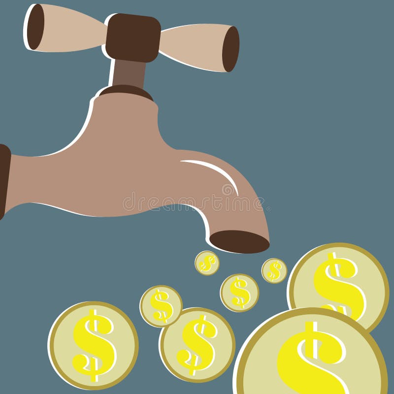 Money Concepts with Flow of Money Stock Vector - Illustration of flow ...