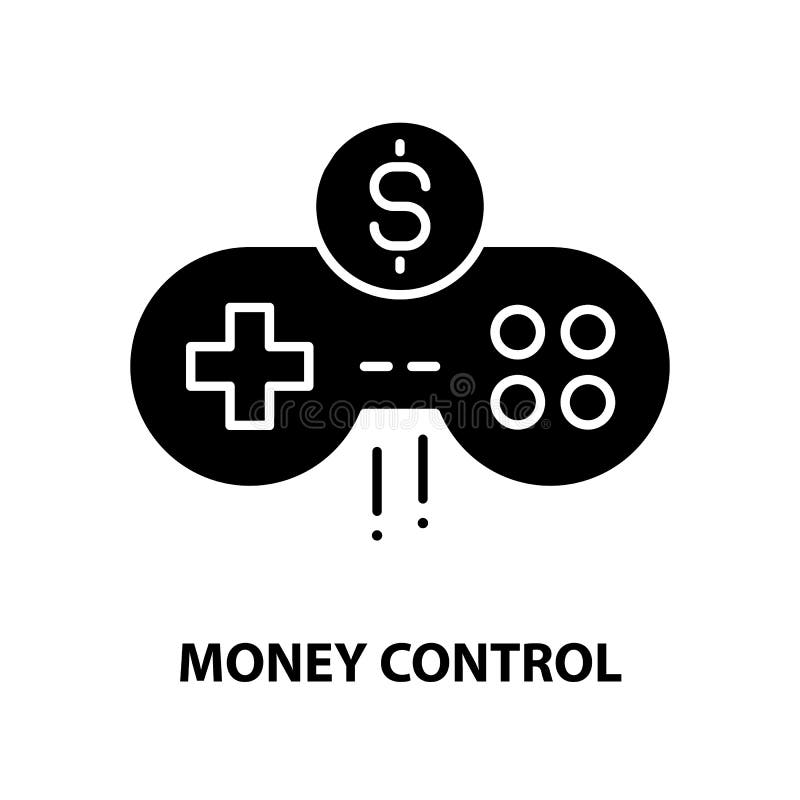 Money Control Icon, Black Vector Sign with Editable Strokes, Concept ...