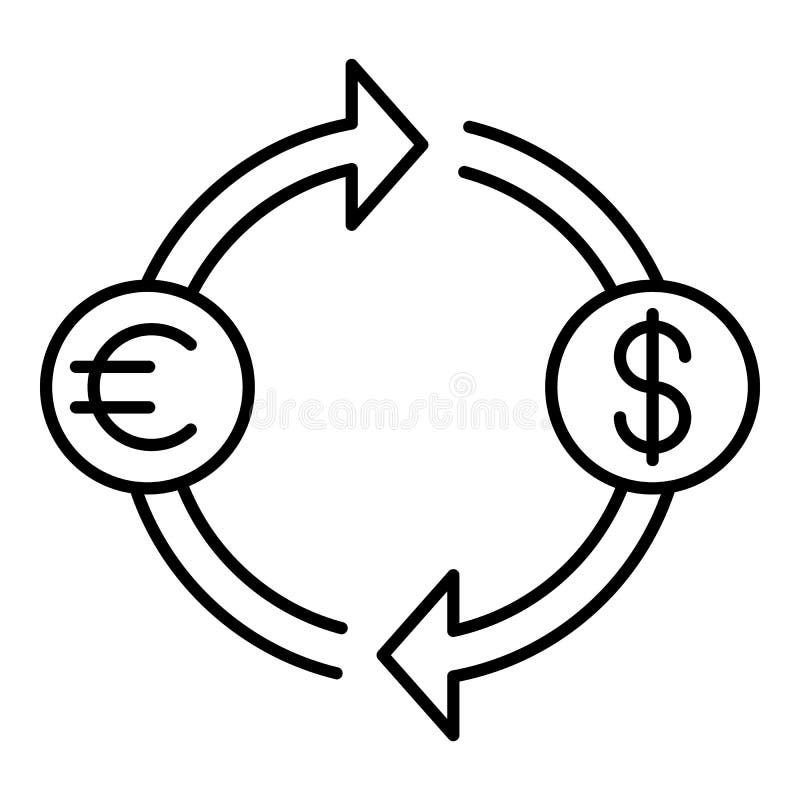 Money Convert Icon, Outline Style Stock Vector - Illustration of ...