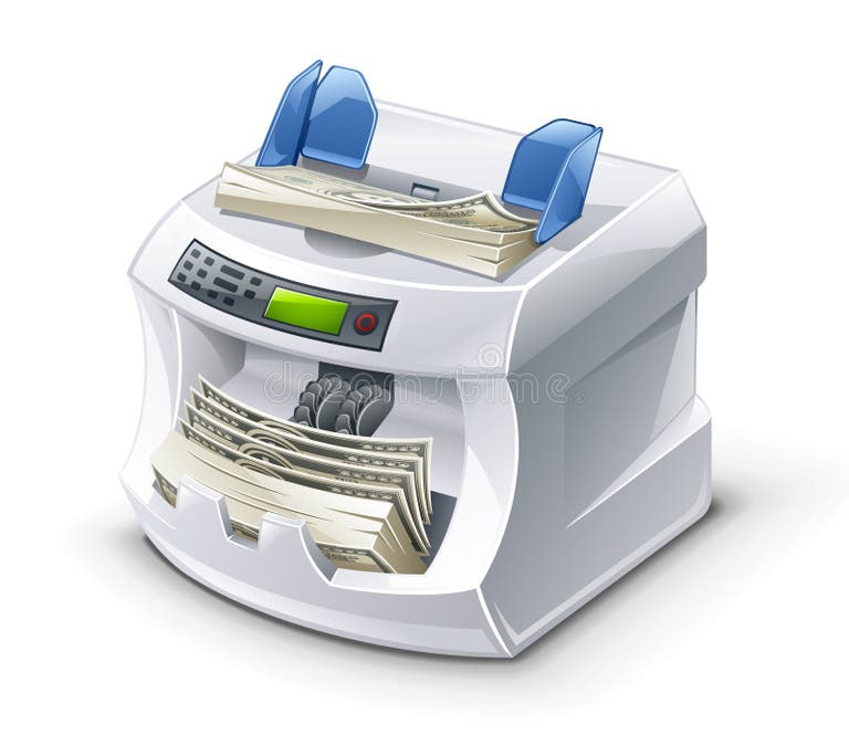 Money Counting Machine Stock Illustrations – 630 Money Counting Machine ...