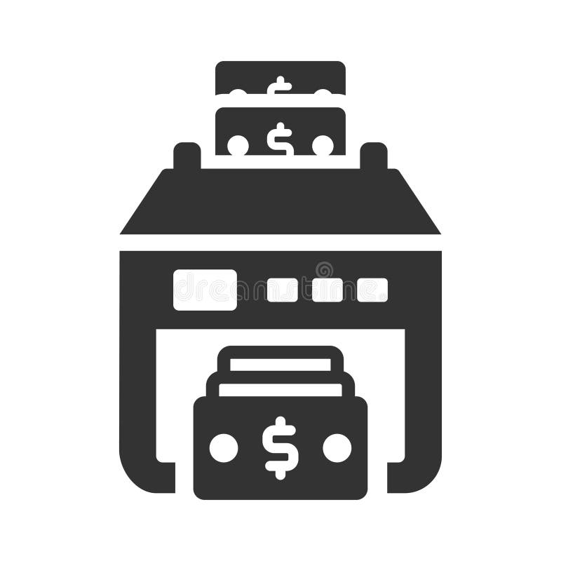 Money Counting Machine Icon Stock Vector - Illustration of counting ...