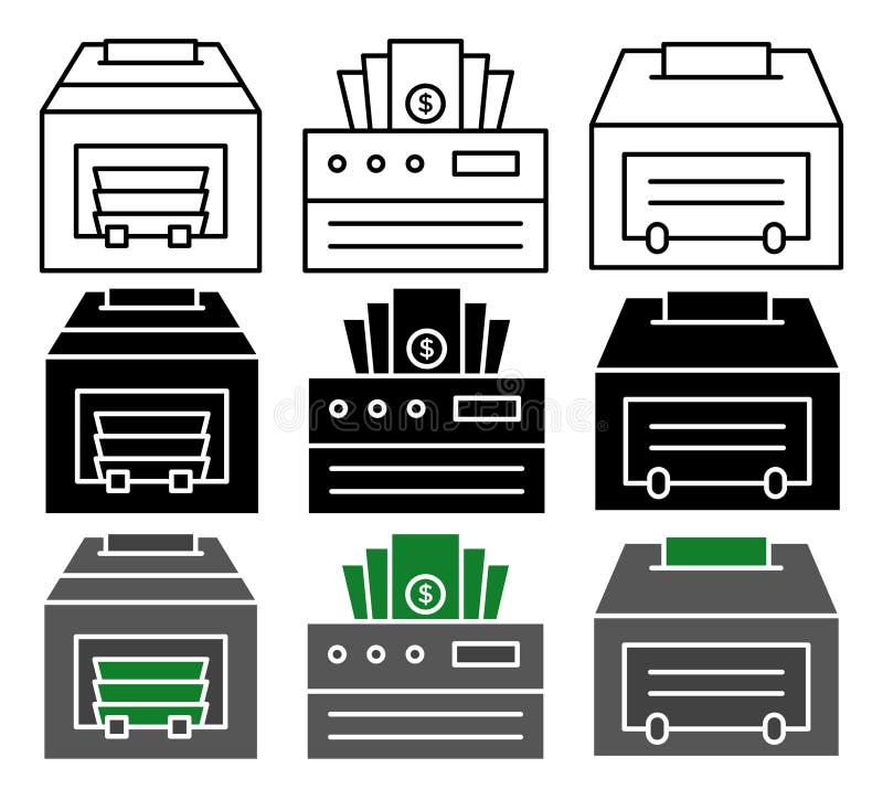 Money Counting Machine Icon Vector Stock Vector - Illustration of black ...