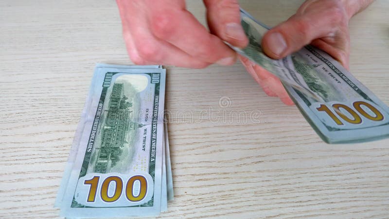 Money Counting Process with Hand, Paper Bills Stock Footage - Video of ...