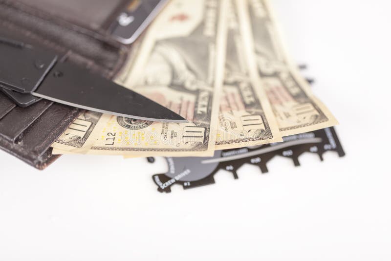 Money and Credit Cards in Wallet Stock Photo - Image of commercial ...