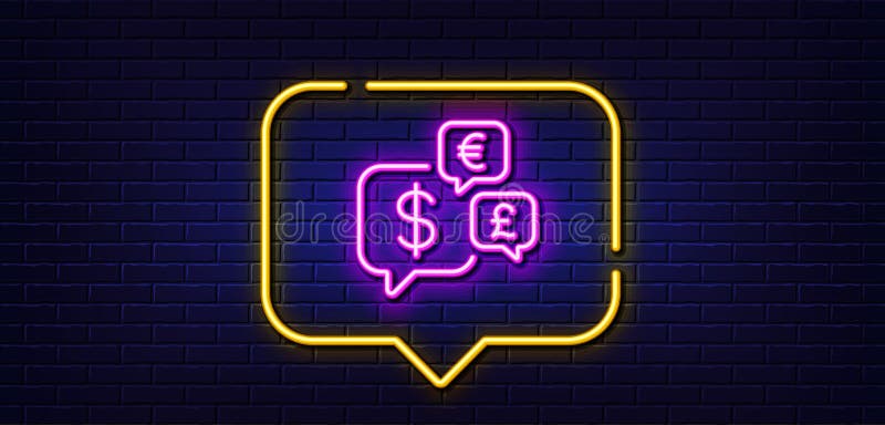 Money Currency Line Icon. Cash Exchange Sign. Neon Light Speech Bubble ... Money Currency Line Icon. Cash Exchange Sign. Neon Light Speech Bubble ...