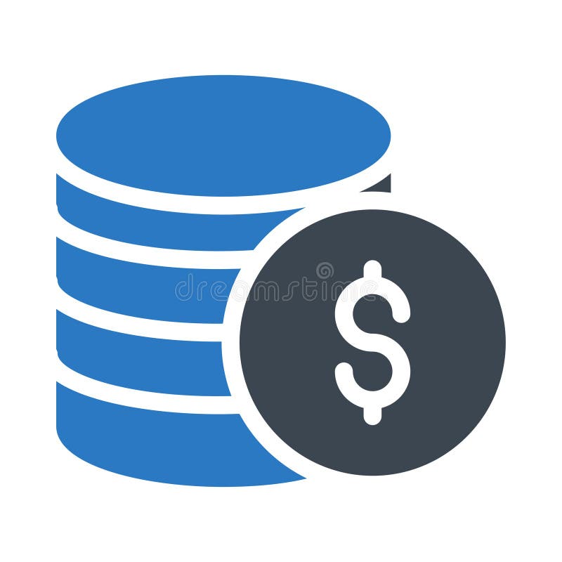 Money Database Glyph Color Flat Vector Icon Stock Illustration ...