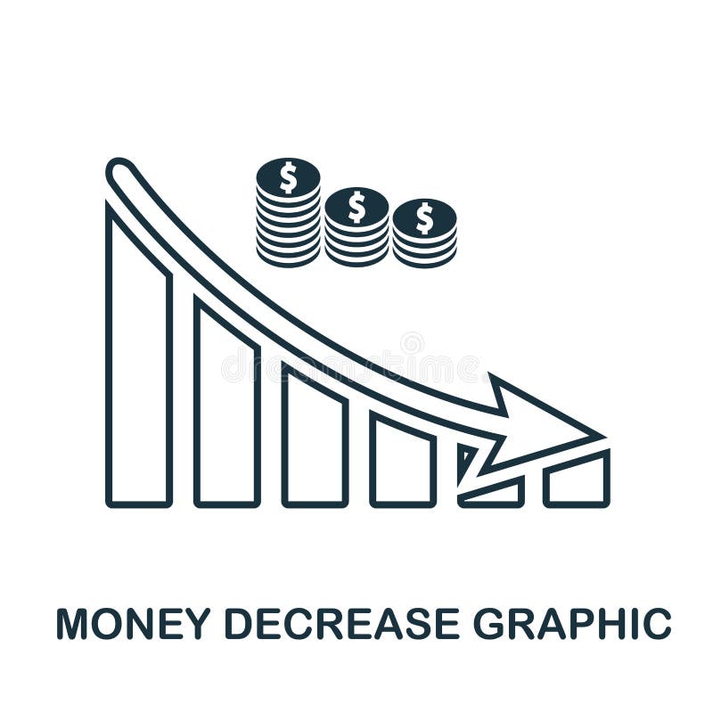Money decrease vector icon stock vector. Illustration of budget - 181134745