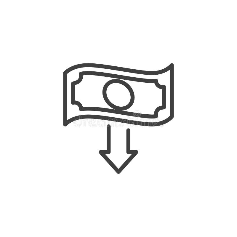 Money decrease vector icon stock vector. Illustration of budget - 181134745