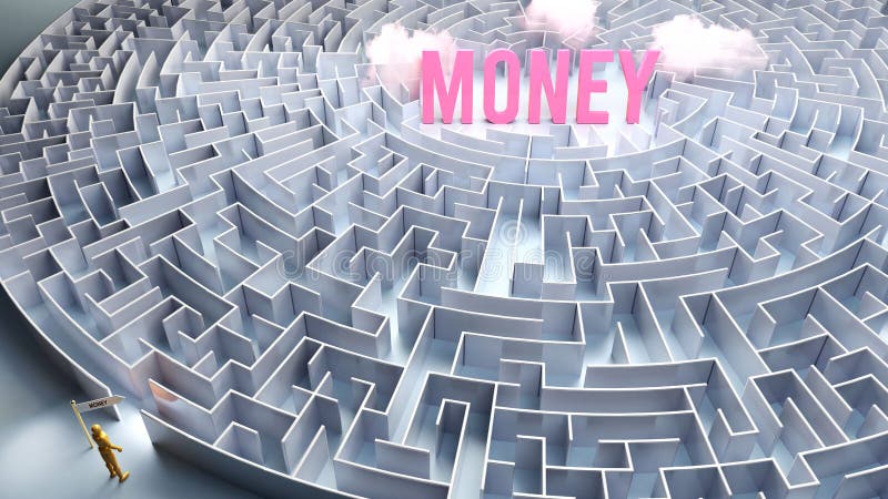 Money and a Difficult Path To it Stock Illustration - Illustration of ...