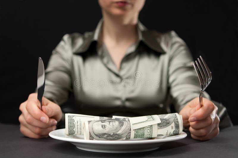 Money for dinner stock image. Image of supper, benjamin - 9349213