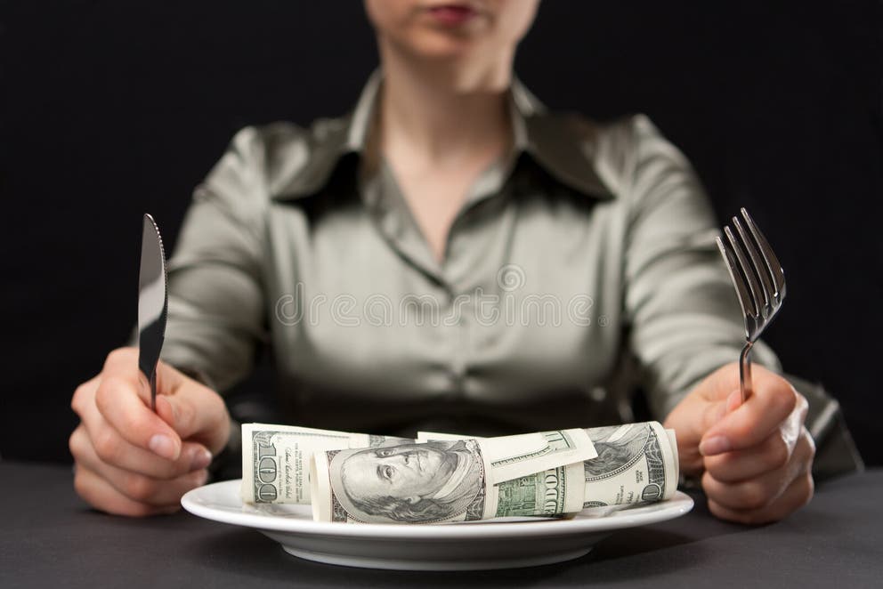 Money for dinner stock image. Image of supper, benjamin - 9349213