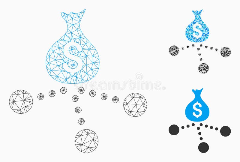 Money Distribution Vector Mesh 2D Model and Triangle Mosaic Icon Stock ...