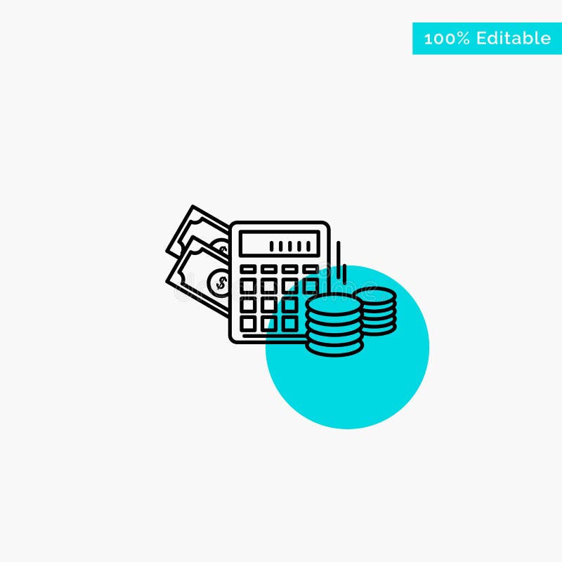 Money, Dollar, Calculator, Balance Turquoise Highlight Circle Point ...