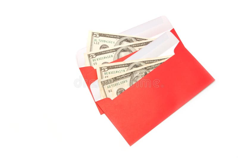 Money Dollar Cash Banknote in Red Envelope Stock Photo - Image of ...