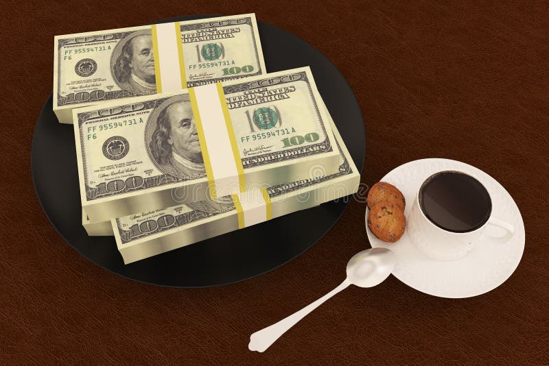 Money dollar on dish stock photo. Image of costly, ideas - 37016158