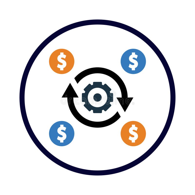 Money, Dollar, Gear, Business Process Icon Stock Vector - Illustration ...