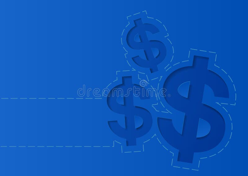 Money Dollar Sign on Blue Background Stock Vector - Illustration of ...