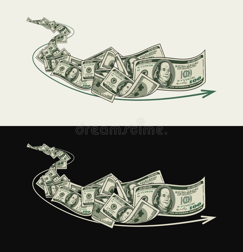Money Dollar Wave with 100 Dollar Notes, Bills Stock Vector ...