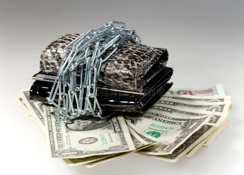 The Money Dollars, Chain and Wallet Stock Photo - Image of currency ...