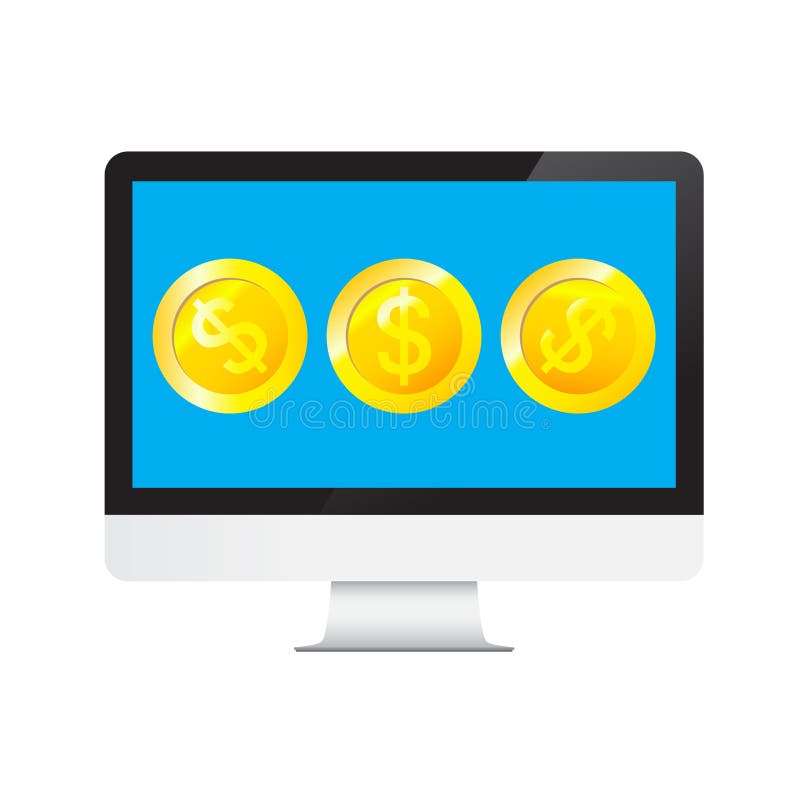 Money Dollars in Desktop Computer Stock Vector - Illustration of loan ...