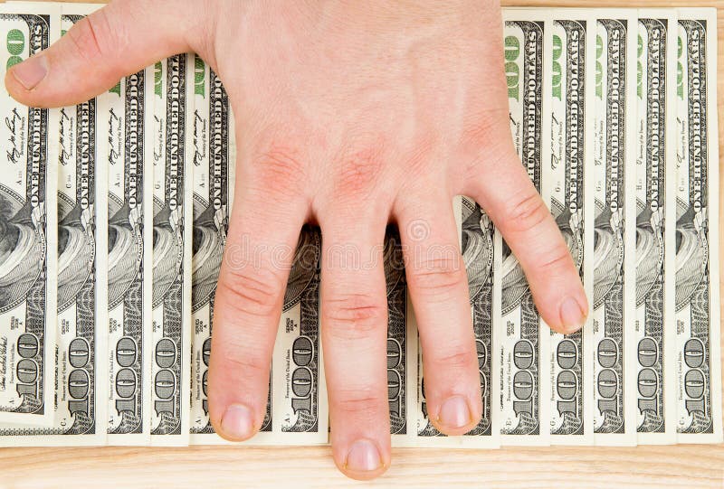 Money Dollars and Man S Hand Stock Photo - Image of bills, heap: 28563306
