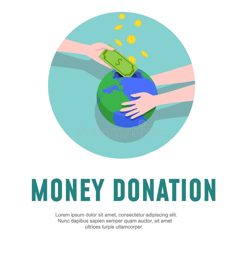 Money Donation Design Template. Charity Vector Illustration Stock ...