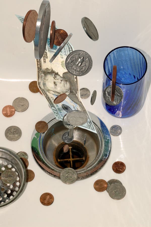 Money down the drain 6 stock photo. Image of toss, water - 1893832