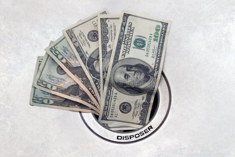 Money Down The Drain stock image. Image of capital, deplete - 20599573