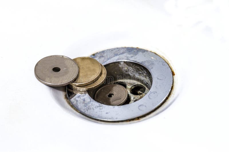 Money Down the Drain Concept Stock Image - Image of loose, drain: 144796367