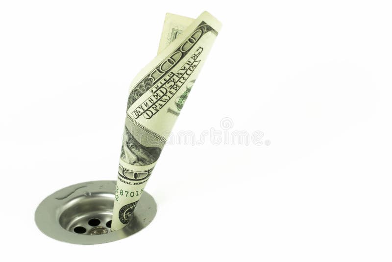 Money down the drain stock photo. Image of dollar, number - 48558074
