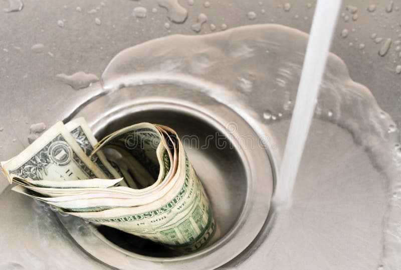Money drain stock image. Image of dollars, metaphor, money - 81431883