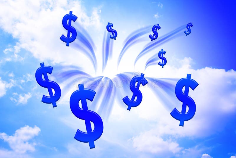 Money drop from sky stock illustration. Illustration of metal - 48173022