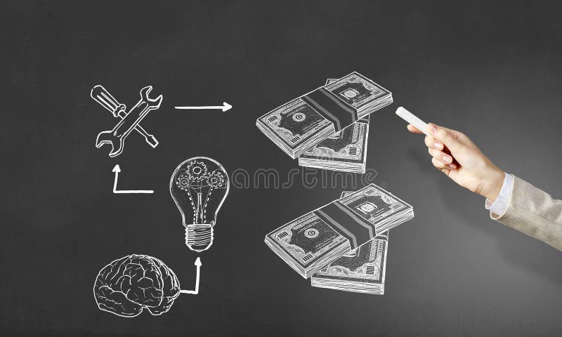 Money earning tools stock photo. Image of chalk, school - 61462932