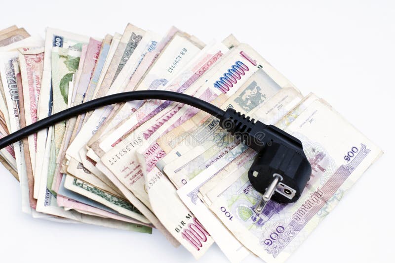 Money and electricity stock image. Image of cost, finance - 12108945