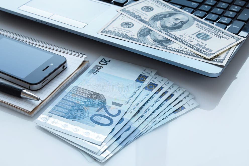 Money and Electronic Devices Stock Photo - Image of banknote, internet ...