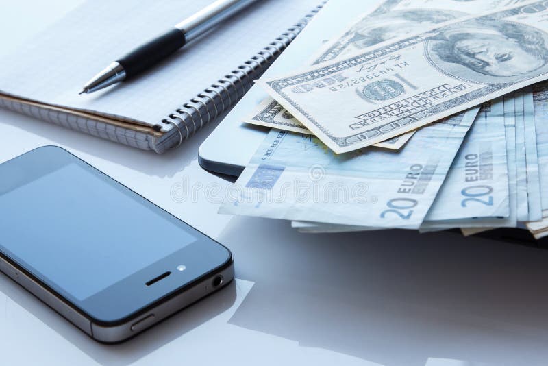 Money and Electronic Devices Stock Image - Image of commerce, dollar ...