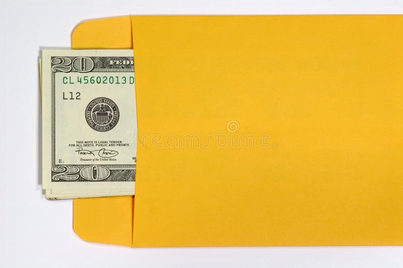 Money in an Envelope and in a Person`s Hand Stock Photo - Image of ...