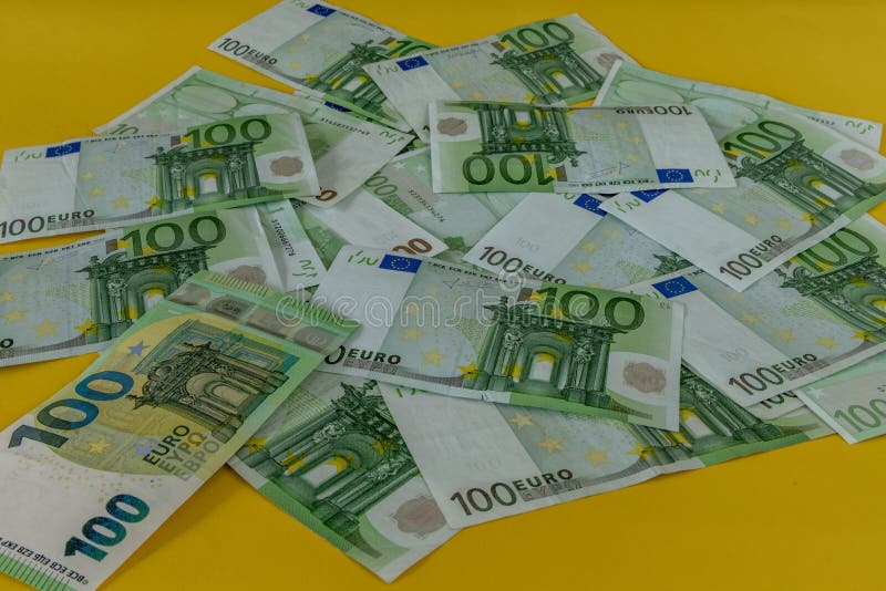 Money Euro Banknotes Scattered on the Table Stock Image - Image of ...
