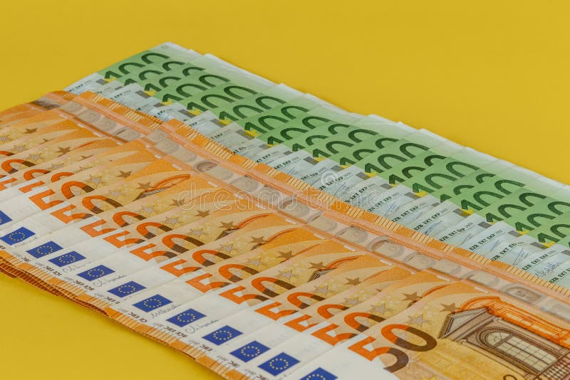 Money Euro Banknotes Scattered on the Table Stock Image - Image of rich ...